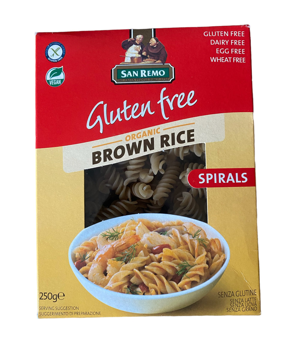 San Remo Gluten Free Organic Brown Rice Spirals - 250g – RelishInc.co.za